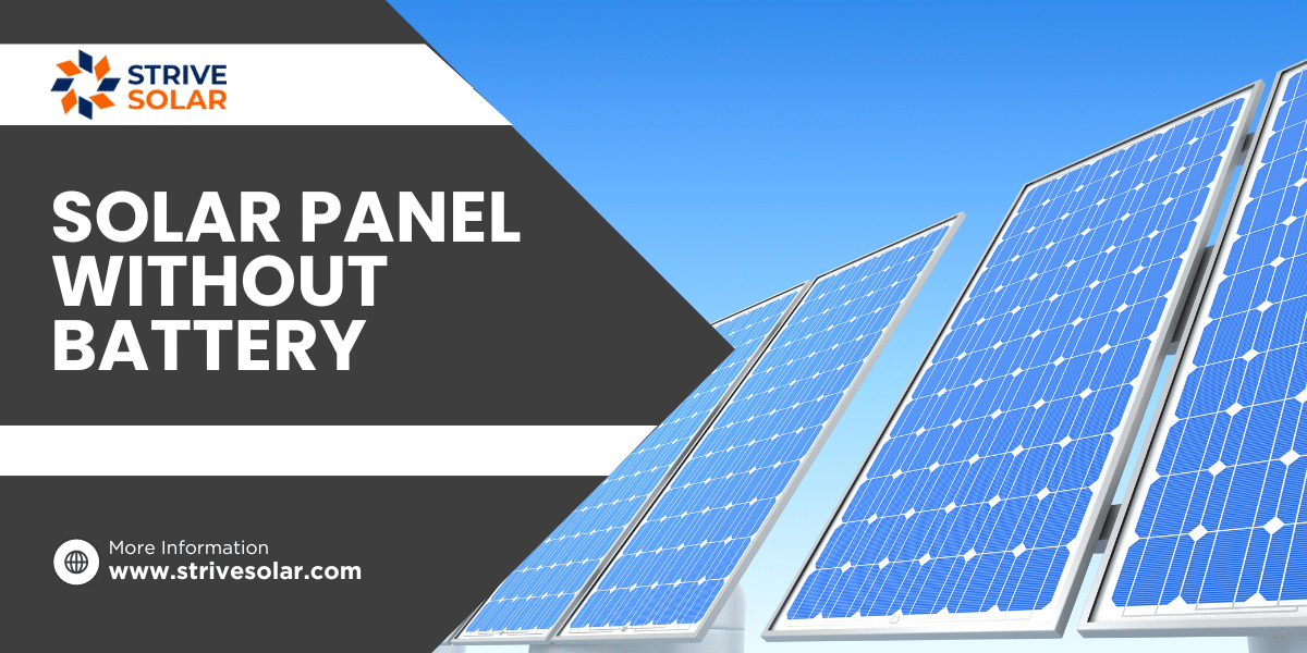 Solar Panel Without Battery - Strive Solar